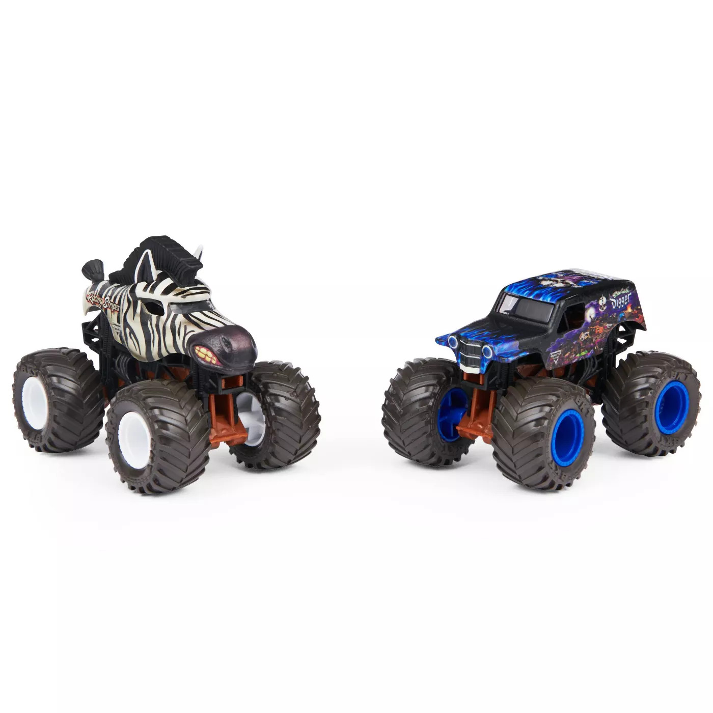 Monster Jam Colour Change Racing Stripes vs Son-Uva Digger 2 Pack 1:64