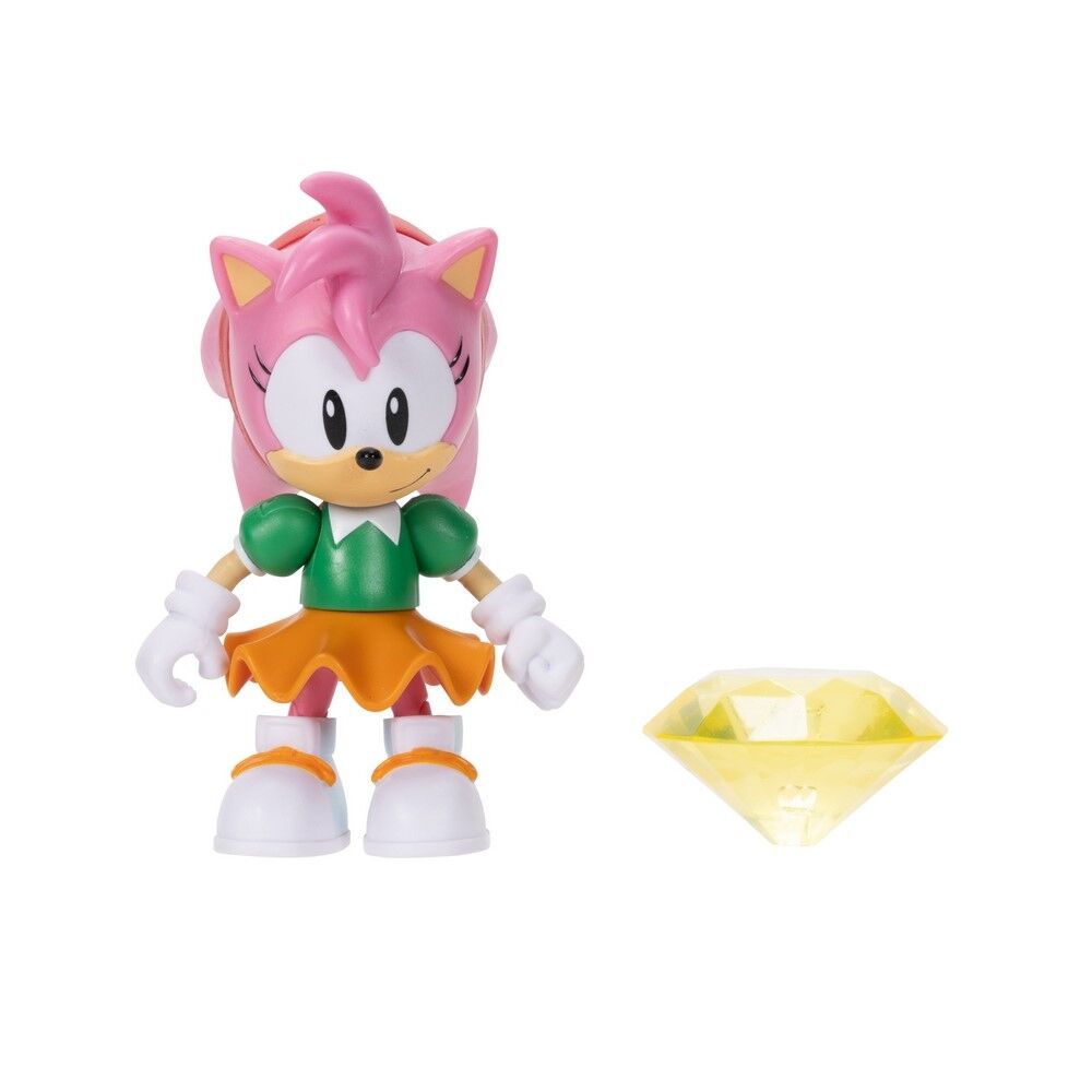 Sonic The Hedgehog 4" Figures - Classic Amy with Yellow Chaos Emerald ...