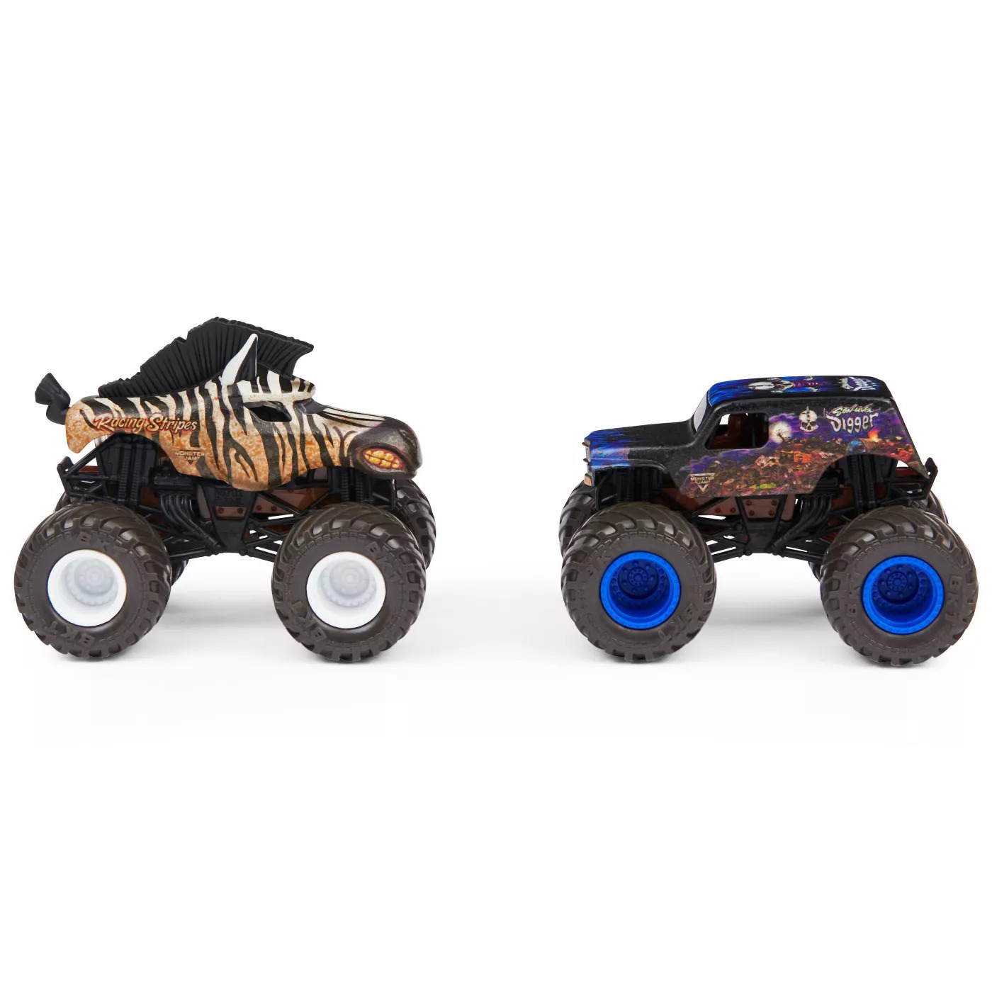 Monster Jam Colour Change Racing Stripes vs Son-Uva Digger 2 Pack 1:64