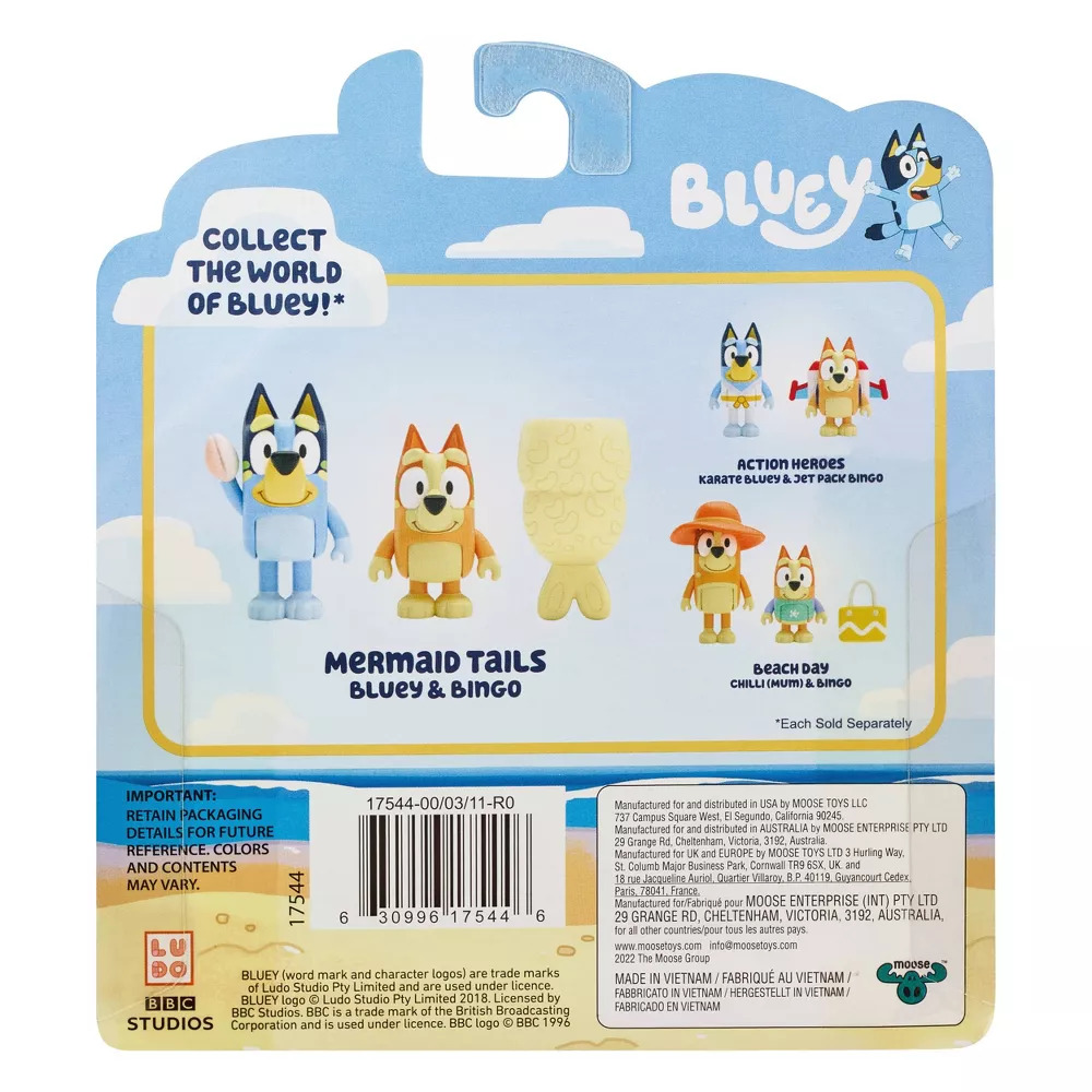 Bluey Beach 2 Pack Mermaid Tails