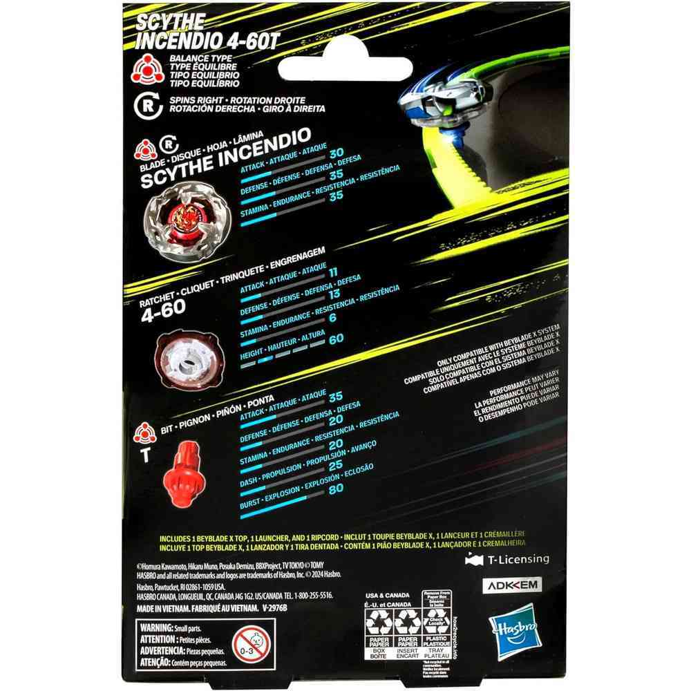 Beyblade X Scythe Incendio 4-60T Starter Pack
