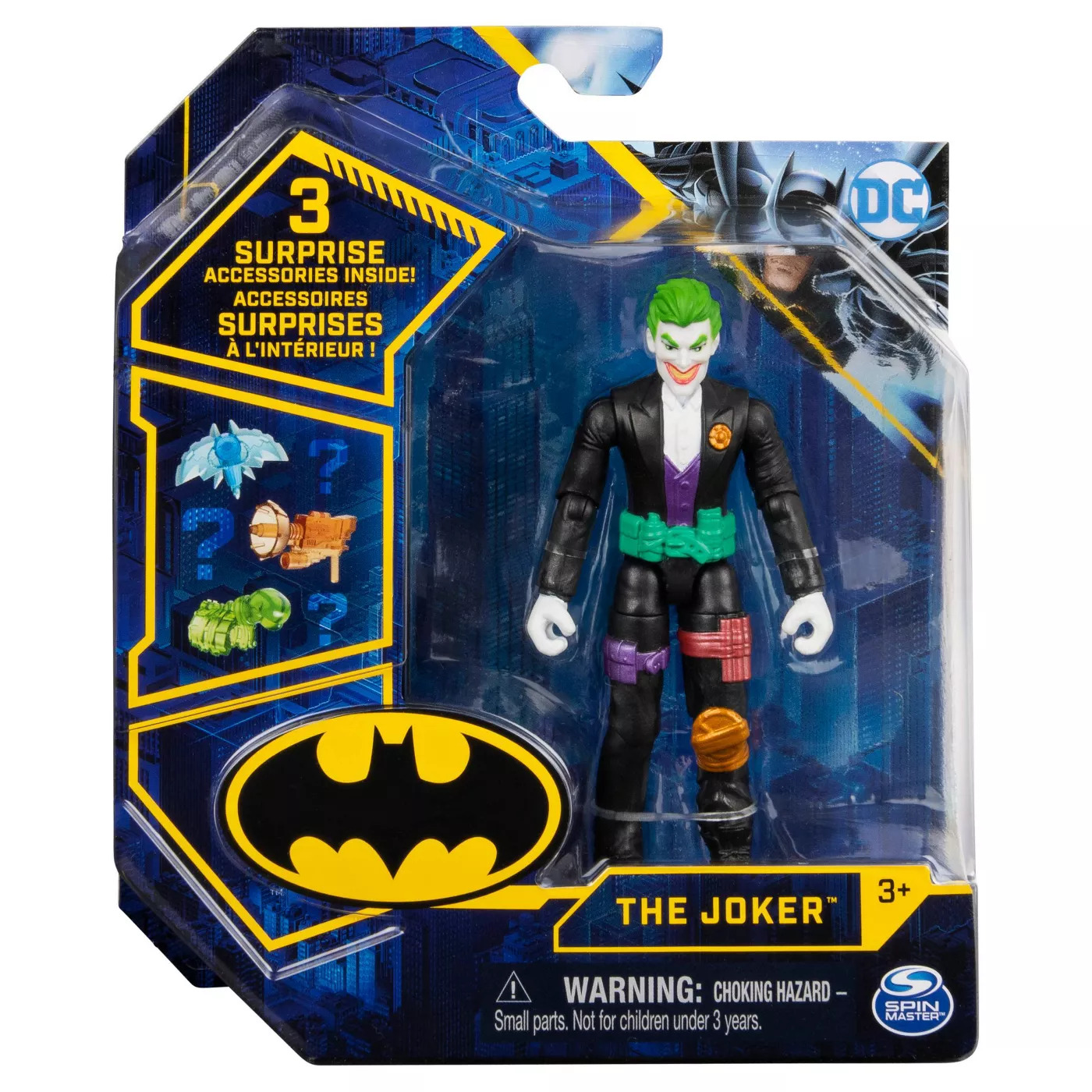 DC The Joker Figure 10cm & 3 Surprise Accessories - Batman