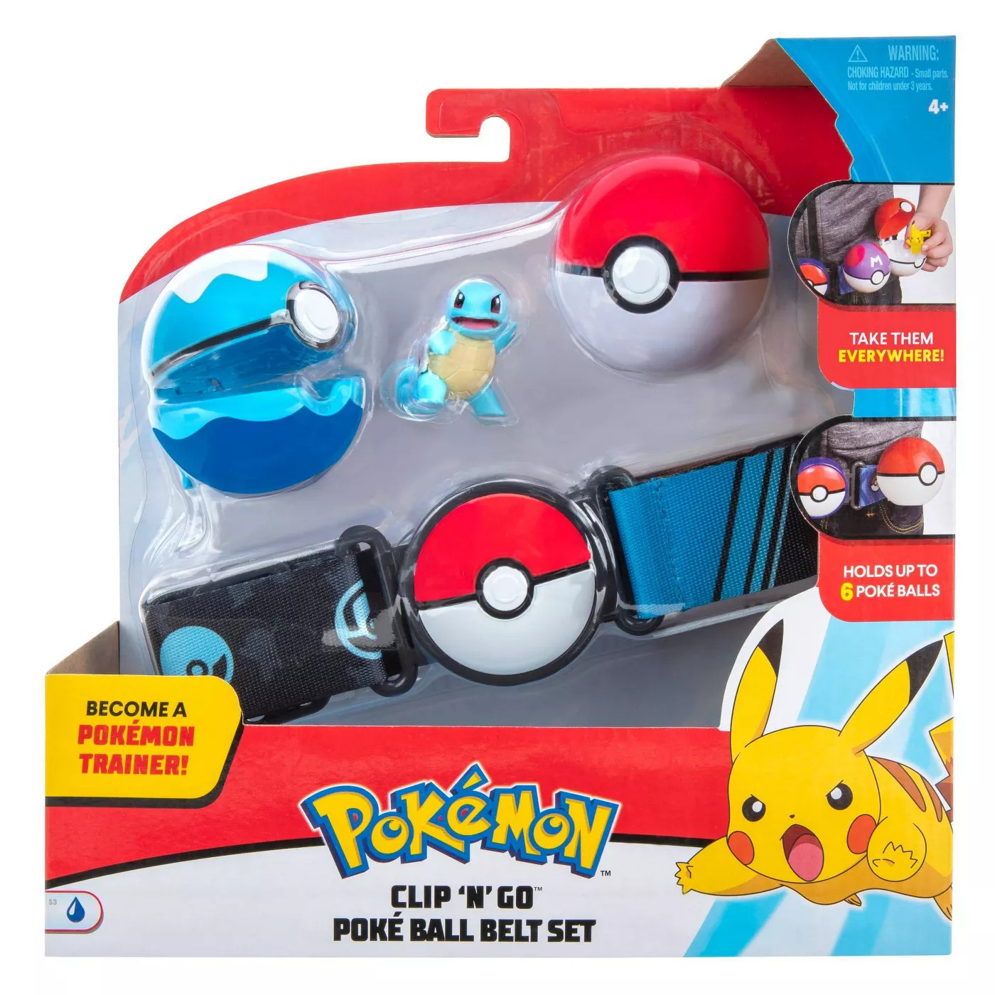 Pokemon Clip N Go Poke Ball Belt Set Squirtle