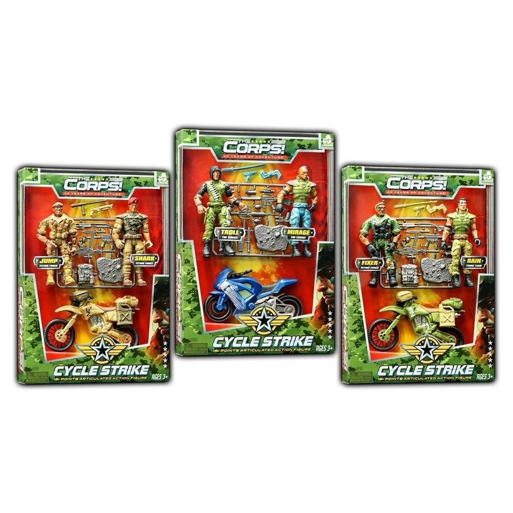 The Corps Cycle Strike Poseable Figures with Attack Vehicle & AU