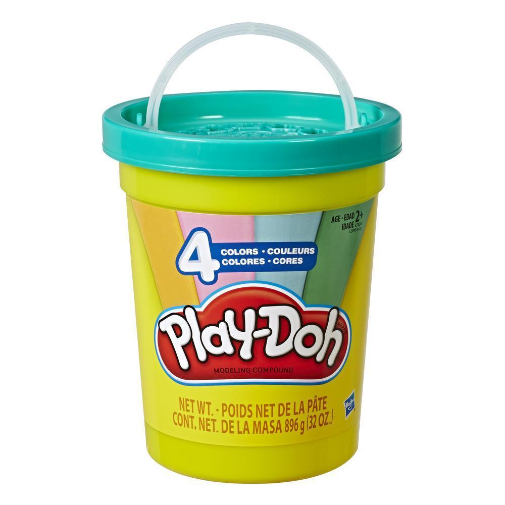 Play Doh Super Can With 4 Classic Colours Green Lid